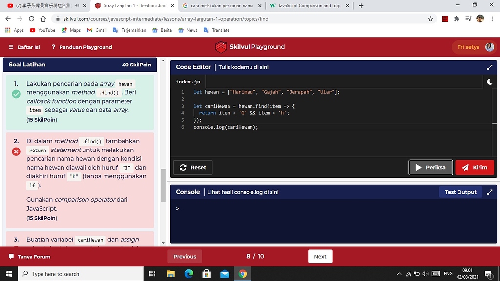 Tentang .find() - JavaScript Intermediate - Forum Skilvul Tentang .find() - JavaScript Intermediate - Forum Skilvul