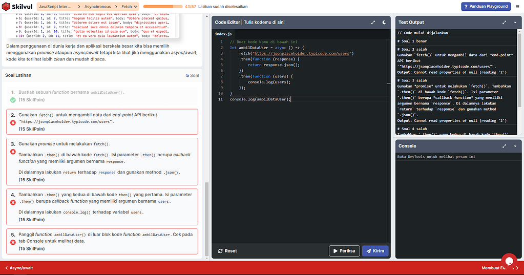 Javascript Intermediate Fetch - JavaScript - Forum Skilvul Javascript Intermediate Fetch - JavaScript - Forum Skilvul