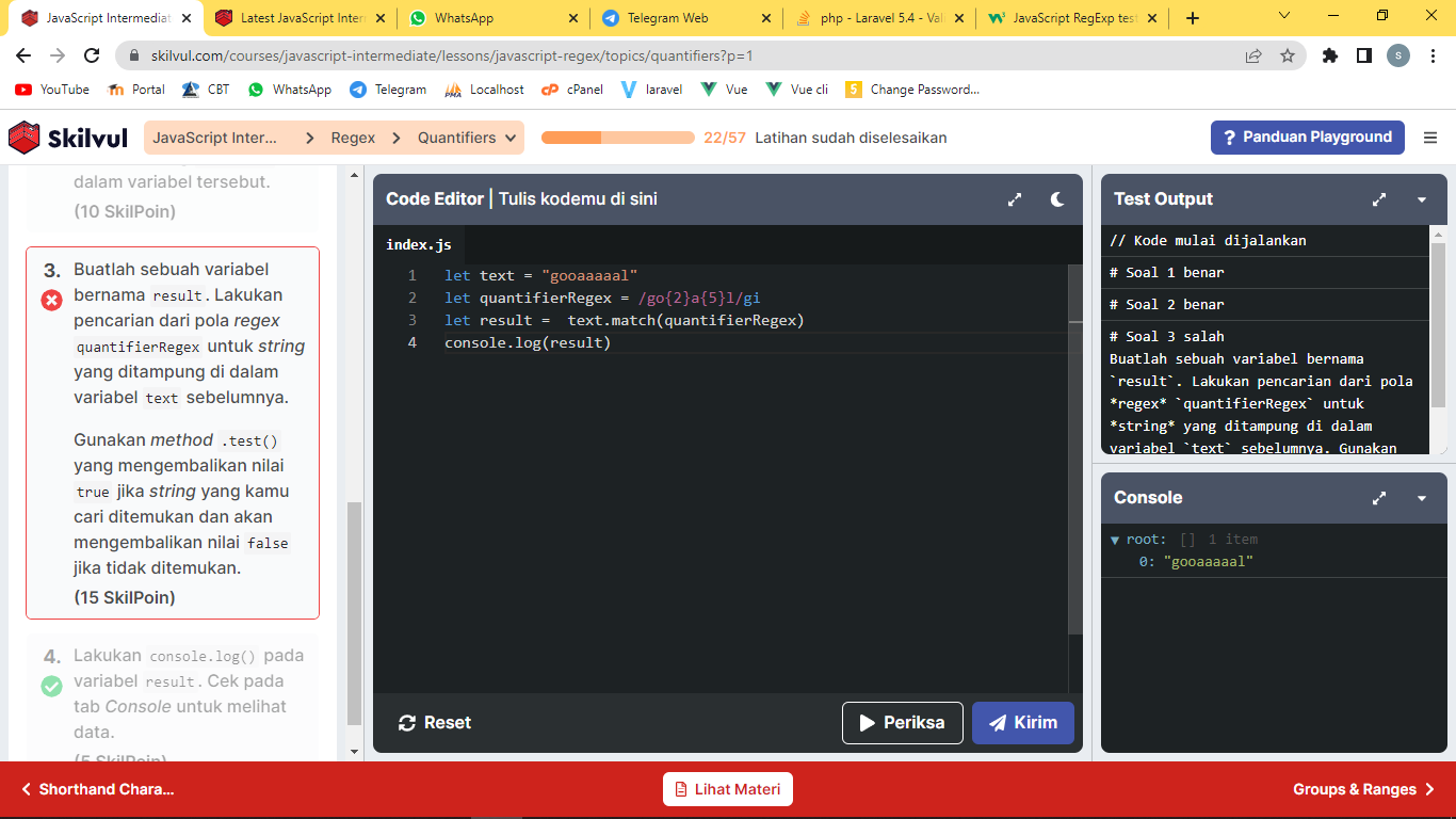 Quantifiers Regex JavaScript Intermediate Forum Skilvul